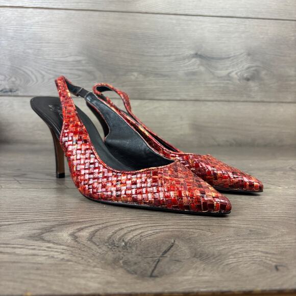 Donald J. Pliner | Shoes | Donald J Pliner Red Burgundy Weaving Leather ...
